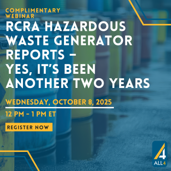 RCRA Hazardous Waste Generator Reports – Yes, It’s Been Another Two ...